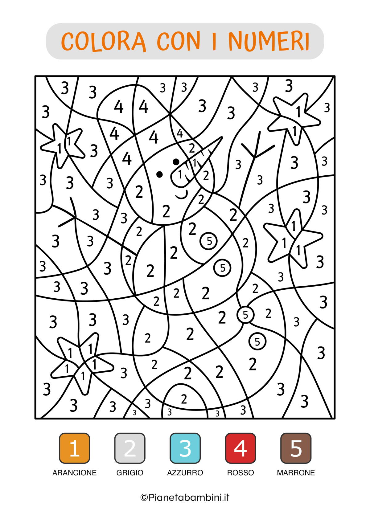 Colora con i Numeri dell'Inverno | PianetaBambini.it