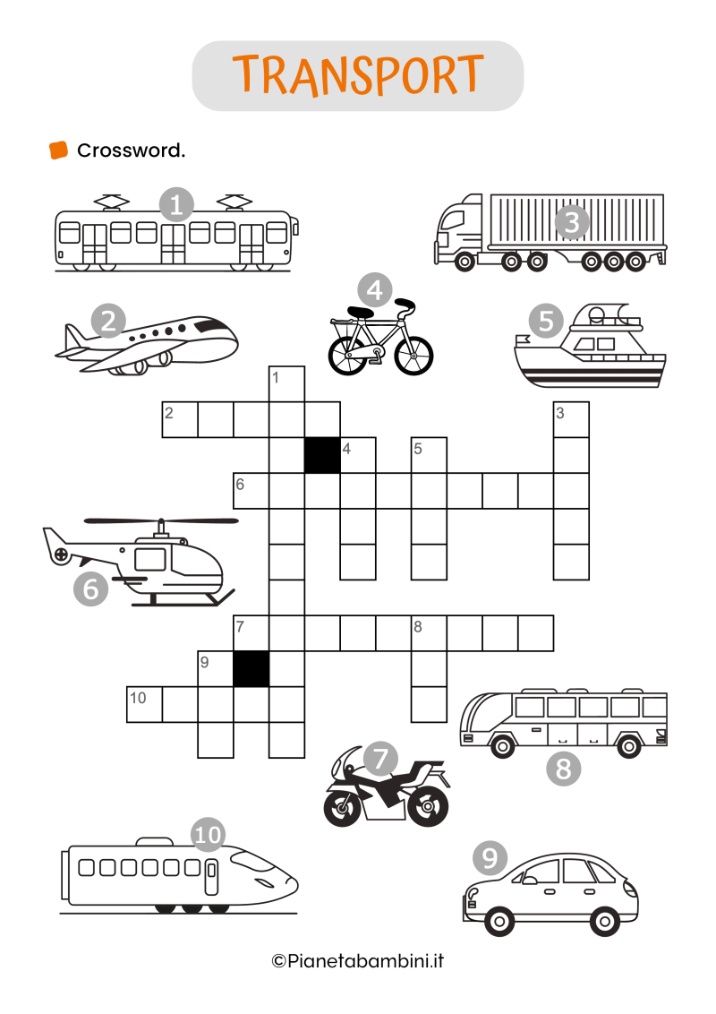 Mezzi di Trasporto in Inglese: Schede per la Scuola Primaria ...