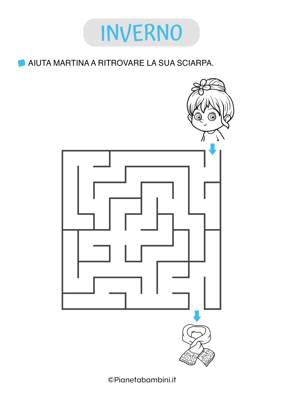 Labirinti sull'Inverno da Stampare per Bambini | PianetaBambini.it