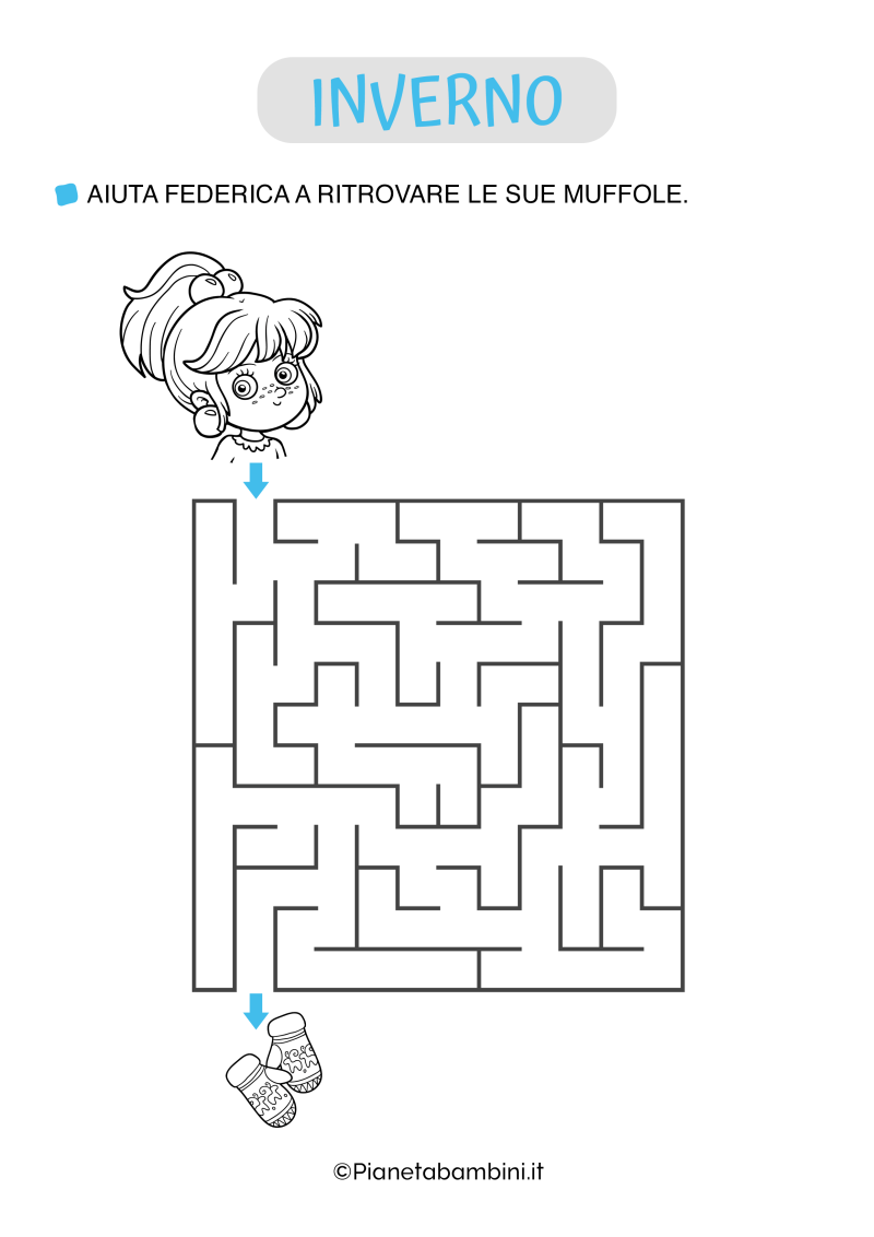 Labirinti sull'Inverno da Stampare per Bambini | PianetaBambini.it