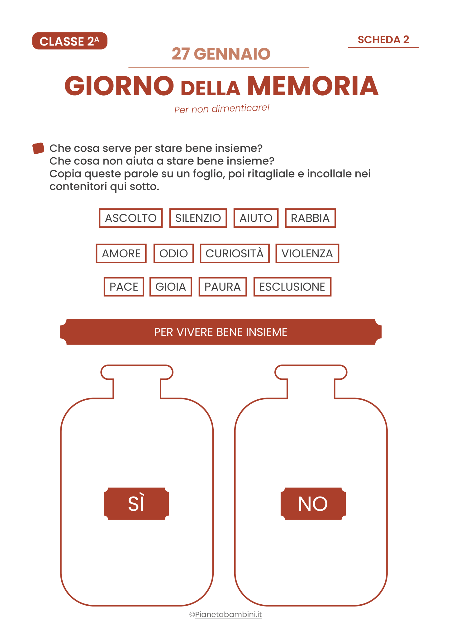 Giorno della Memoria: Schede per la Scuola Primaria | PianetaBambini.it