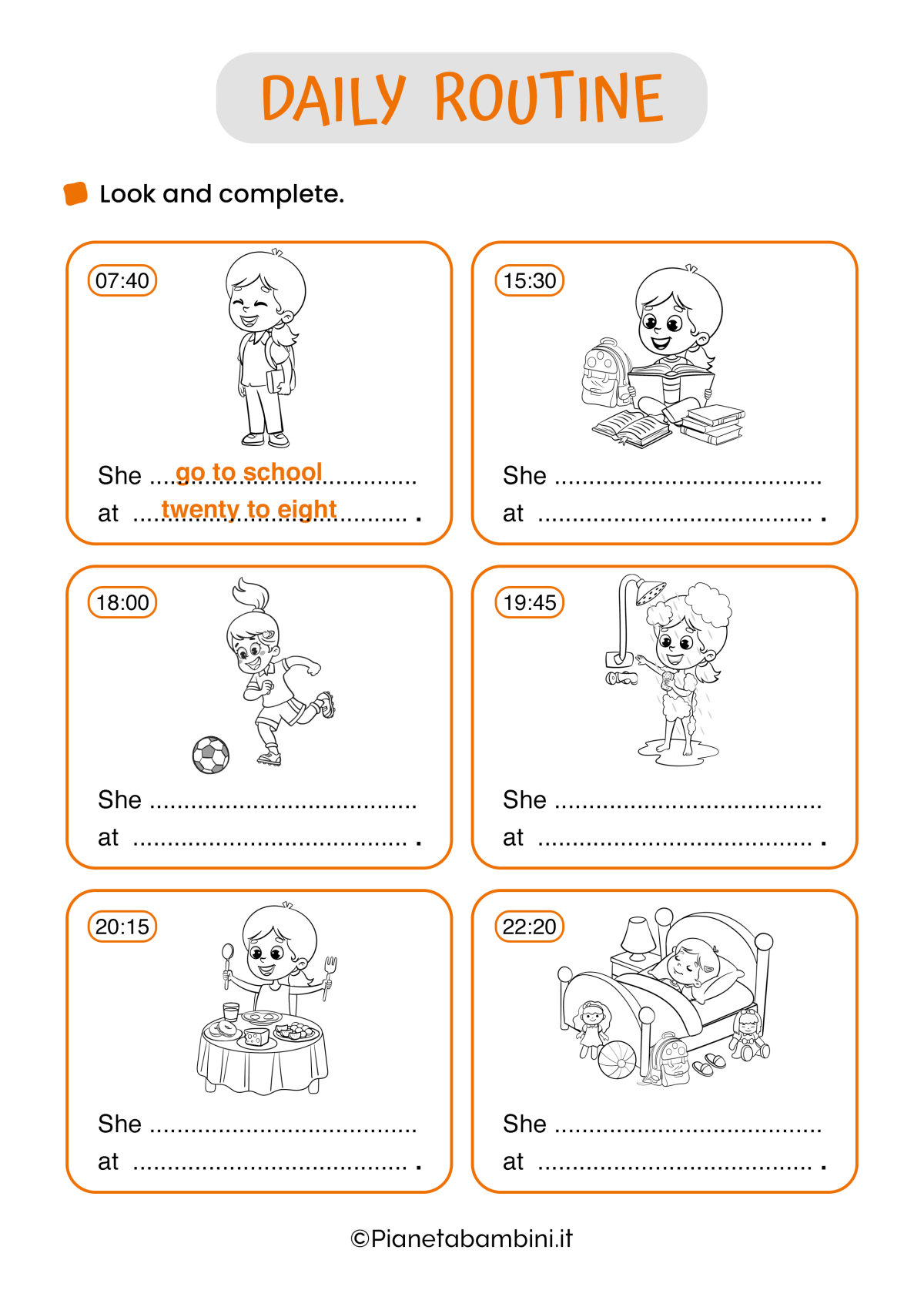 Daily Routine in Inglese: Schede per la Scuola Primaria | PianetaBambini.it