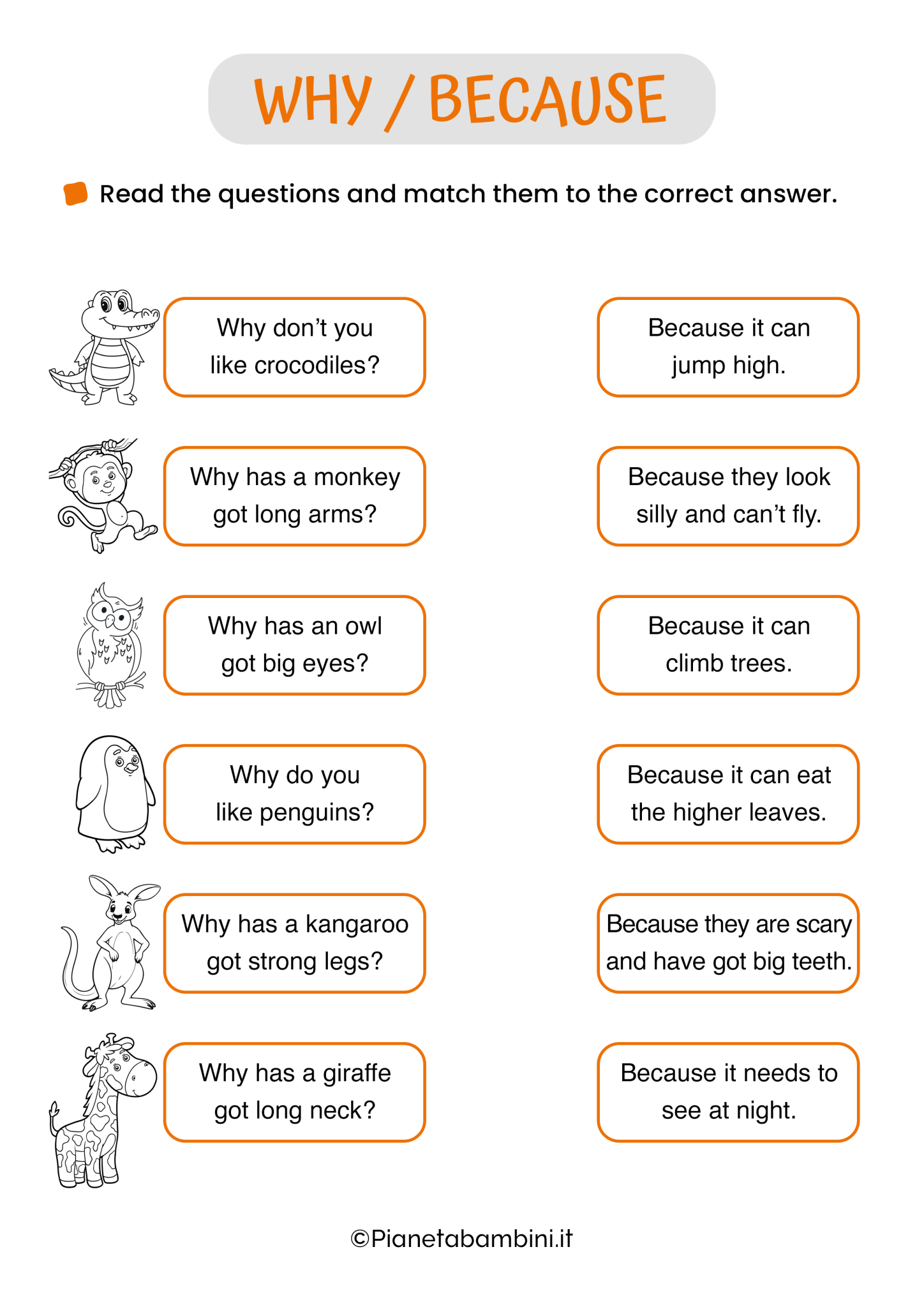 WHY - BECAUSE: Schede per la Scuola Primaria | PianetaBambini.it