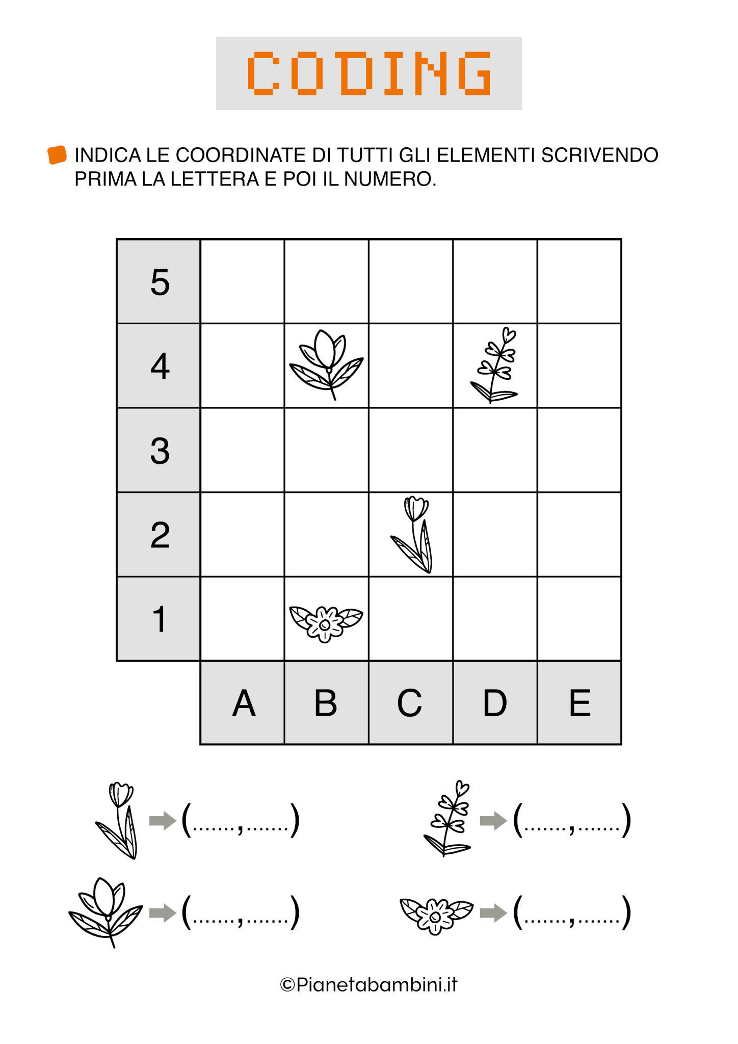 Schede di Coding sulla Primavera | PianetaBambini.it