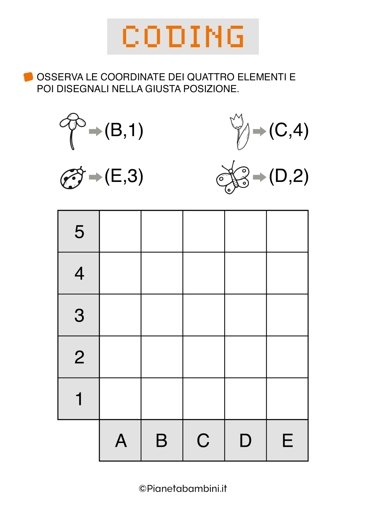 Schede di Coding sulla Primavera | PianetaBambini.it