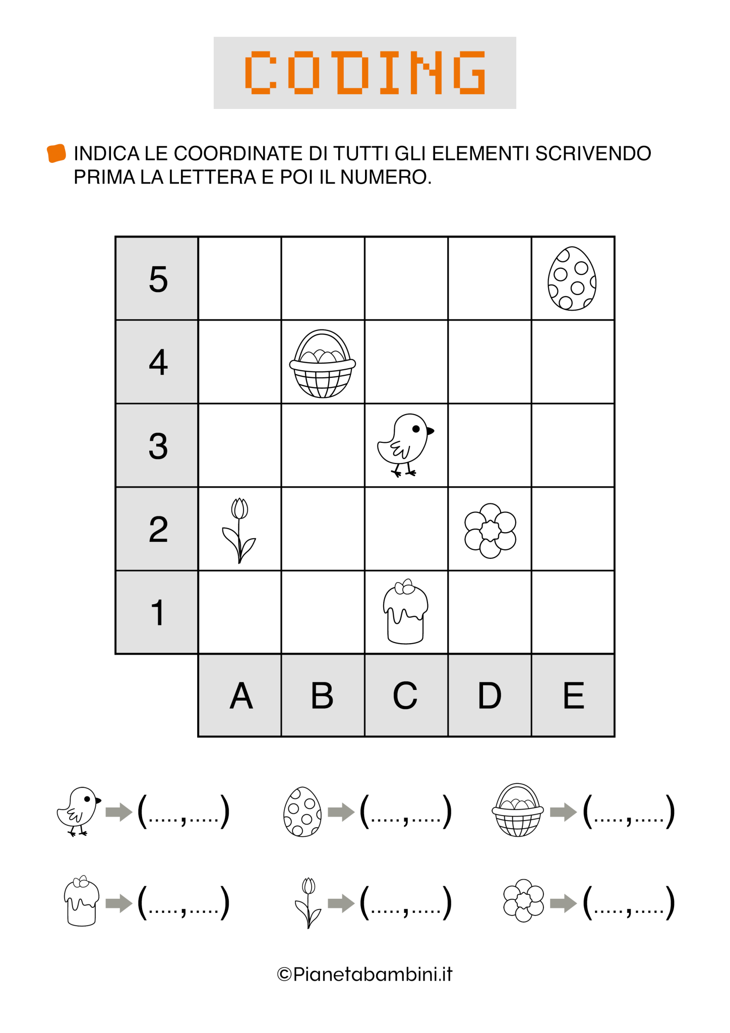 Schede di Coding sulla Pasqua | PianetaBambini.it