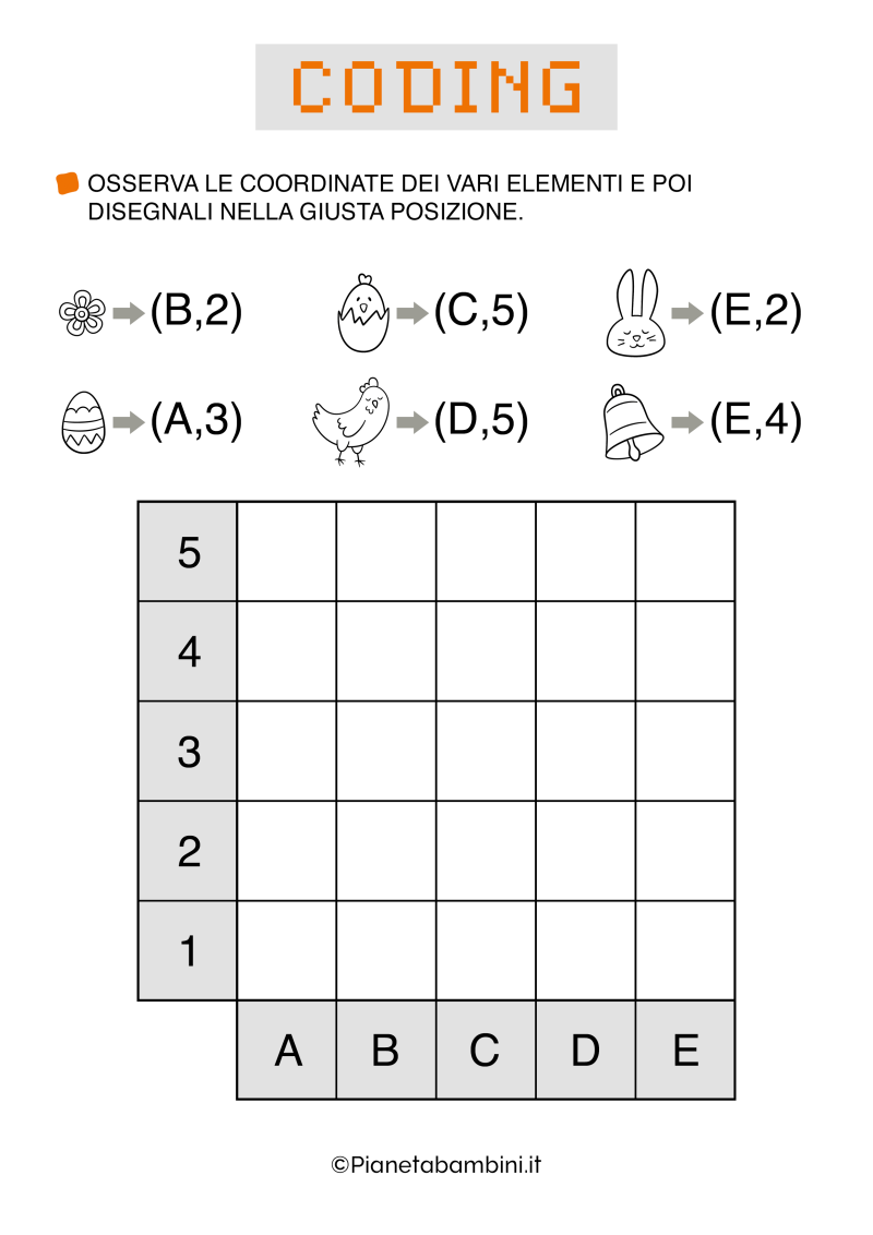 Schede di Coding sulla Pasqua | PianetaBambini.it