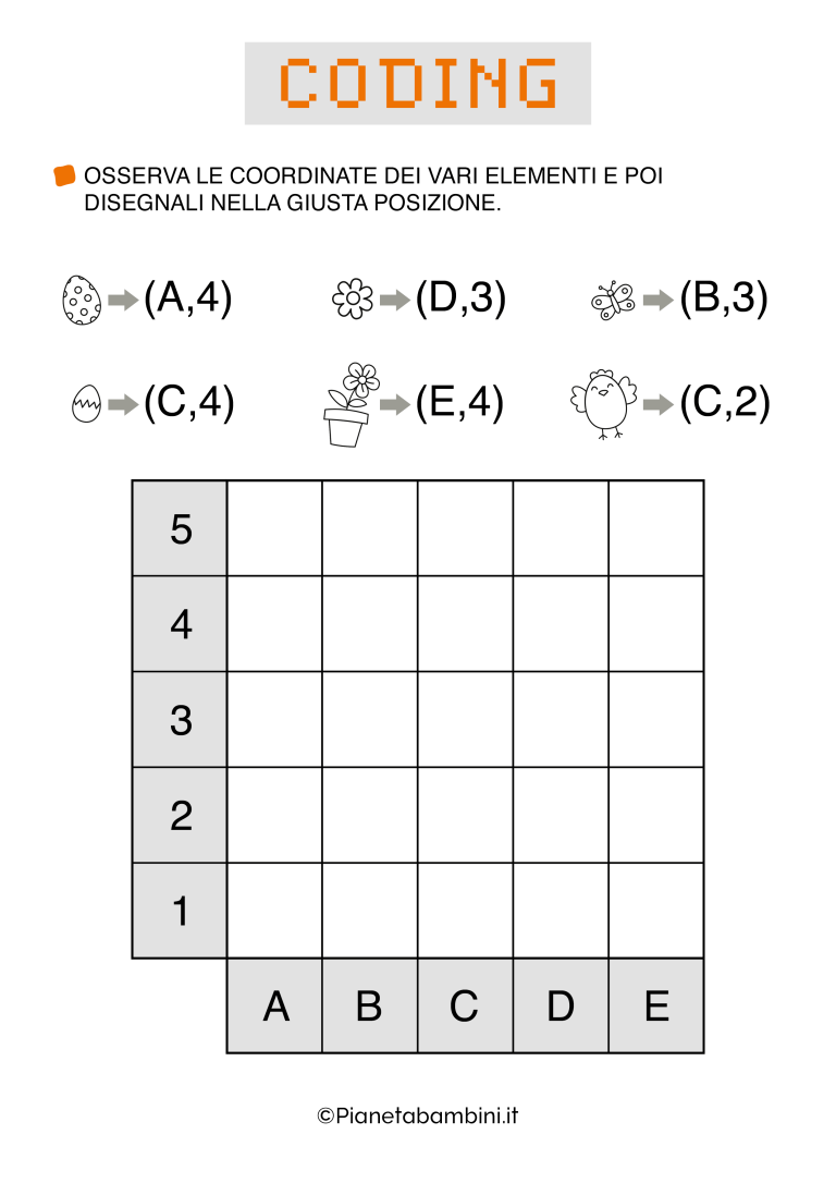 Schede di Coding sulla Pasqua | PianetaBambini.it