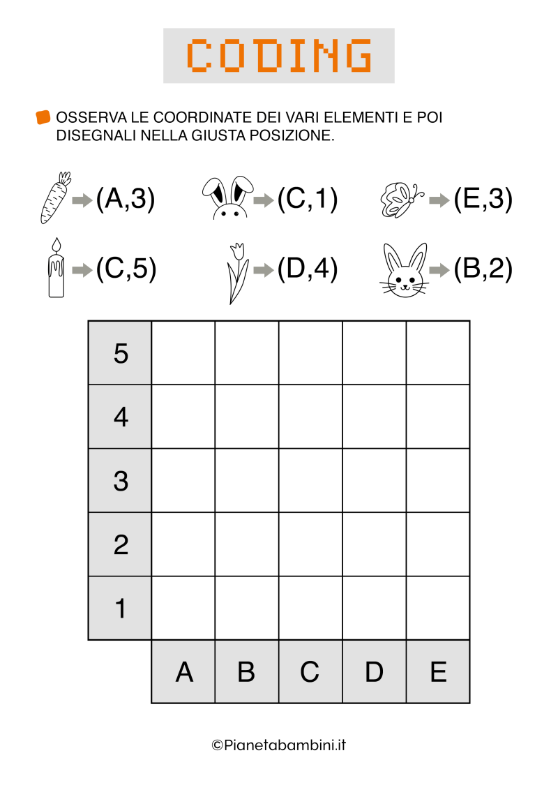 Schede di Coding sulla Pasqua | PianetaBambini.it