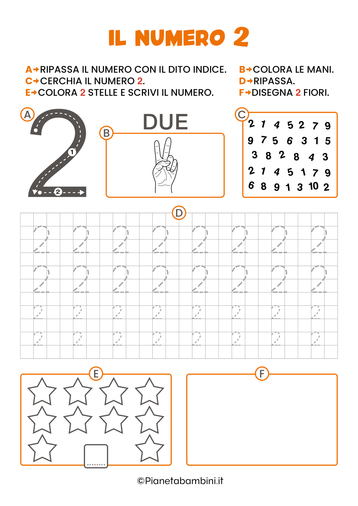 Il Numero 2: Schede per la Classe Prima | PianetaBambini.it