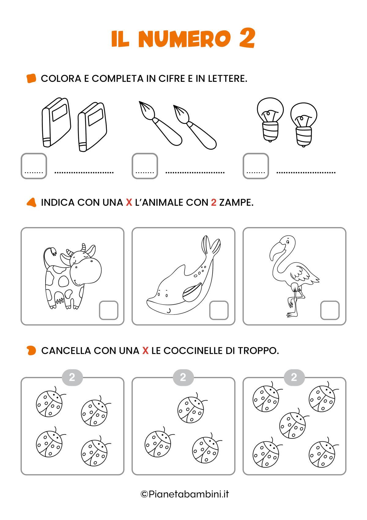 Il Numero 2: Schede per la Classe Prima | PianetaBambini.it