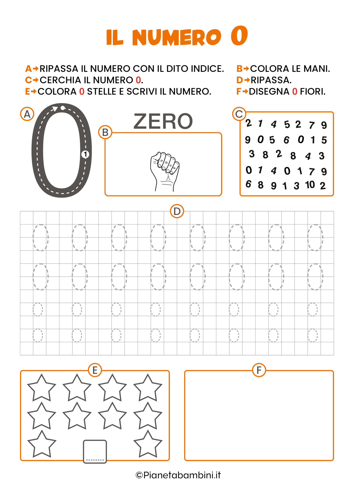Il Numero Zero: Schede per la Classe Prima | PianetaBambini.it