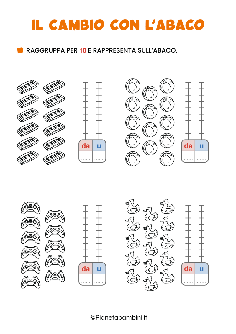 Il Cambio con l'Abaco: Schede per la Classe Prima | PianetaBambini.it