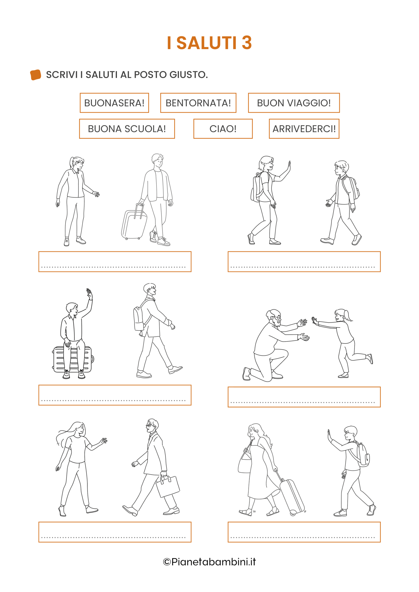 I Saluti in Italiano: Schede per Stranieri e BES | PianetaBambini.it