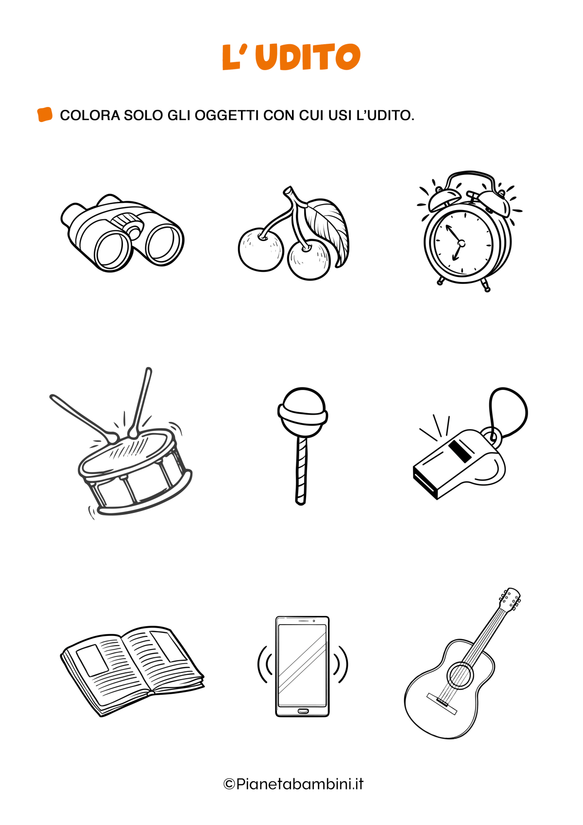 L'Udito: Schede Didattiche per la Classe Prima | PianetaBambini.it