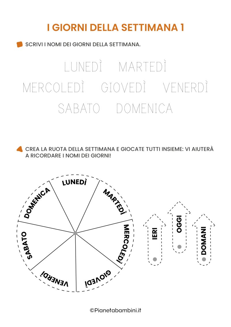 Giorni della Settimana in Italiano: Schede per Stranieri e BES ...