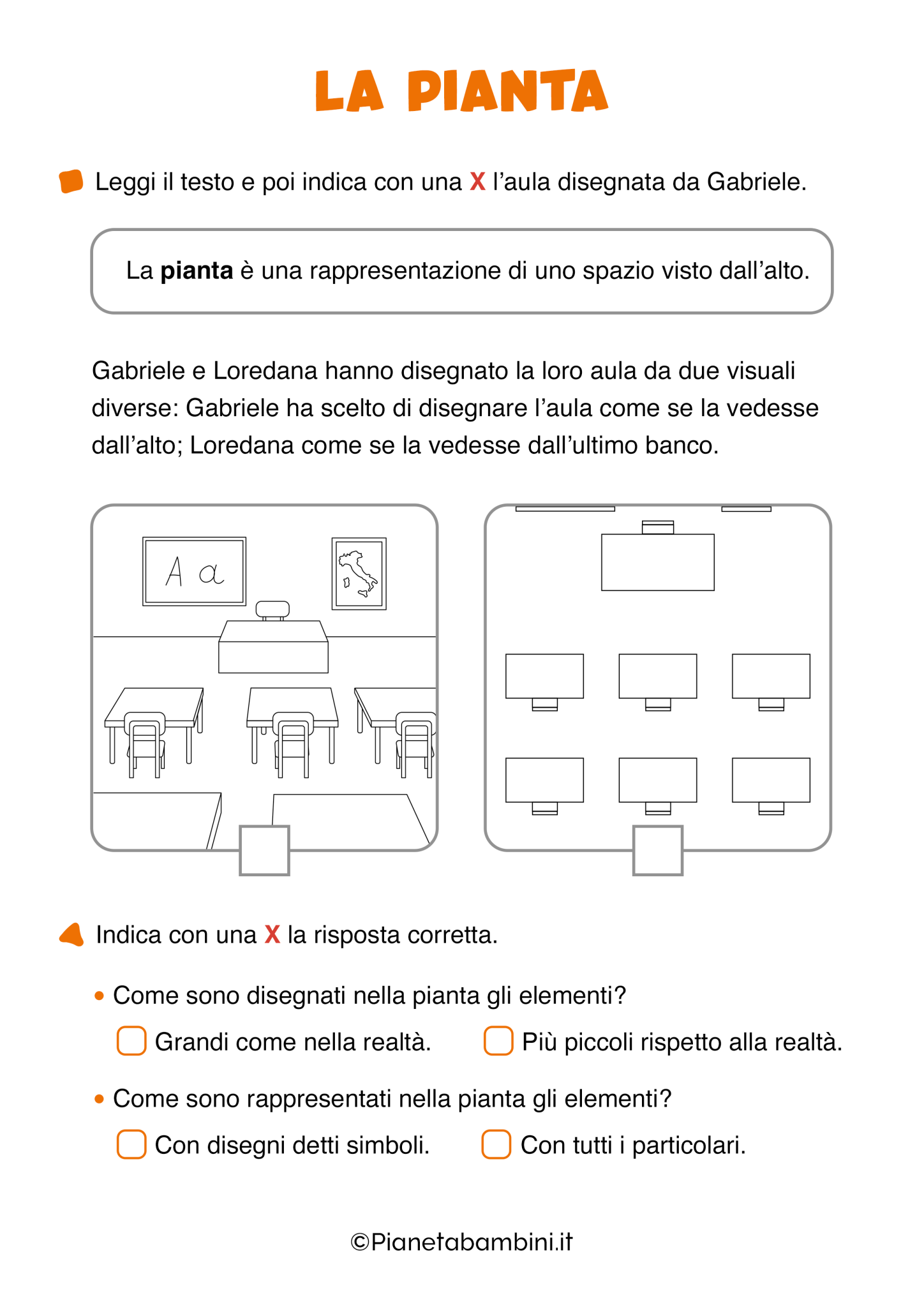 La Pianta Geografica: Schede per la Classe Seconda | PianetaBambini.it