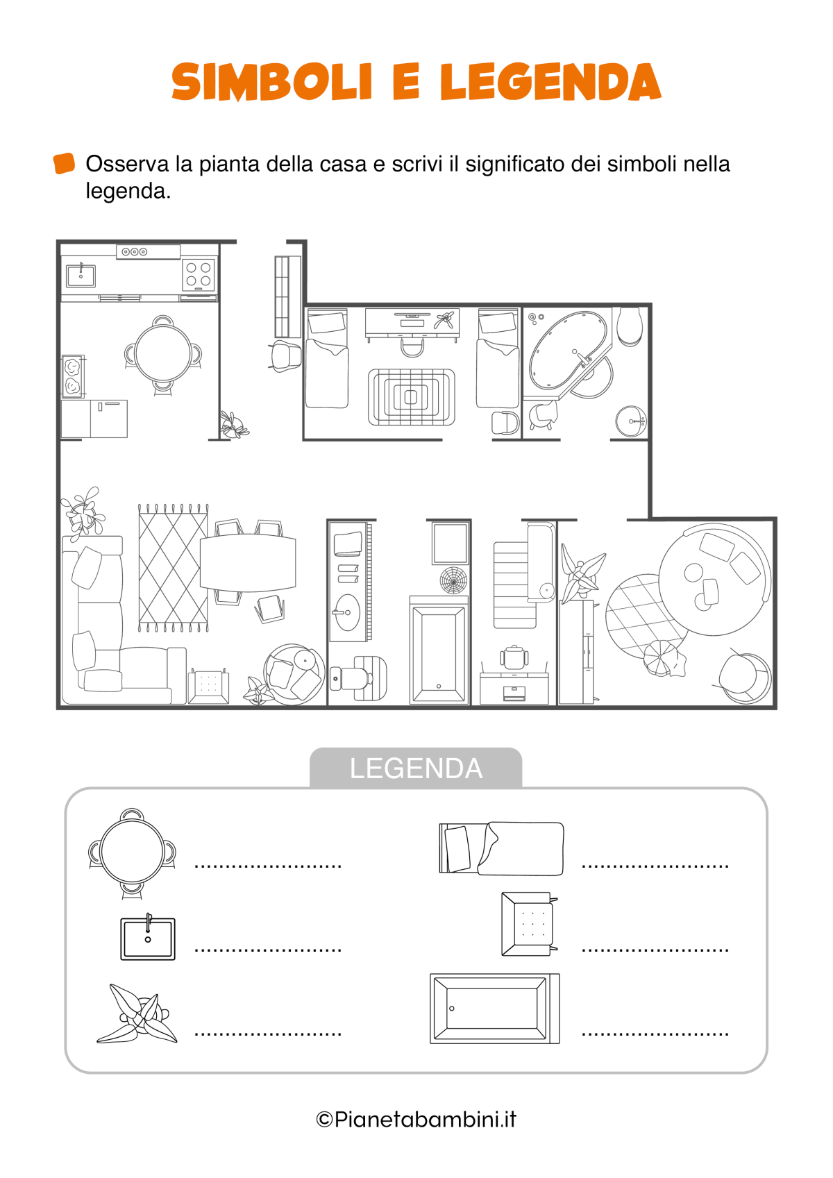 Simboli e Legenda: Schede per la Classe Seconda | PianetaBambini.it