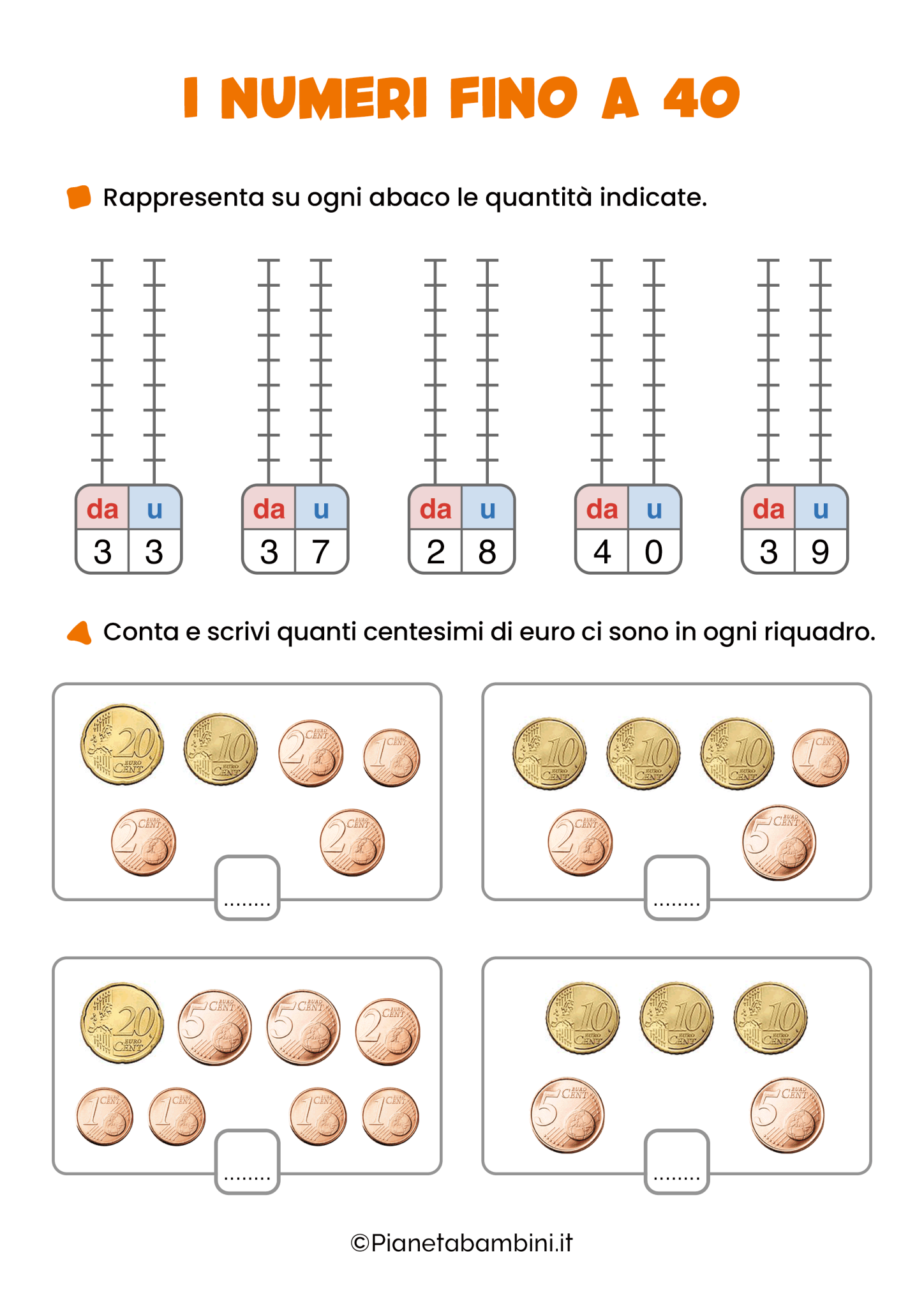 I Numeri Fino a 40: Schede per la Classe Seconda | PianetaBambini.it