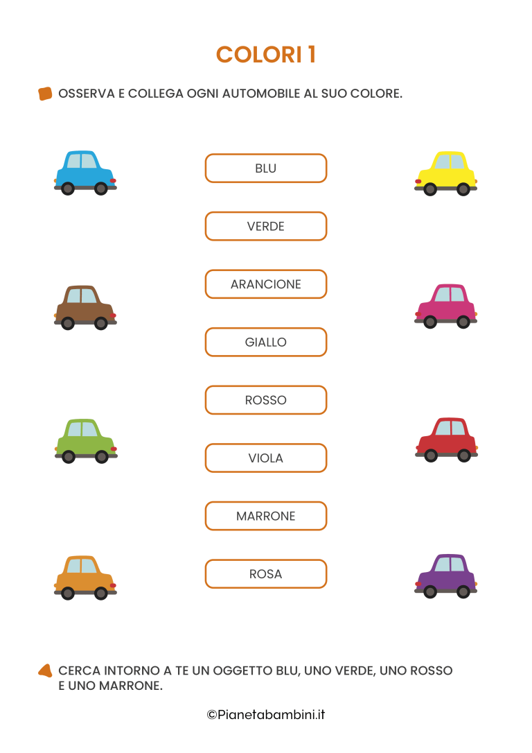 I Colori in Italiano: Schede per Stranieri e BES | PianetaBambini.it
