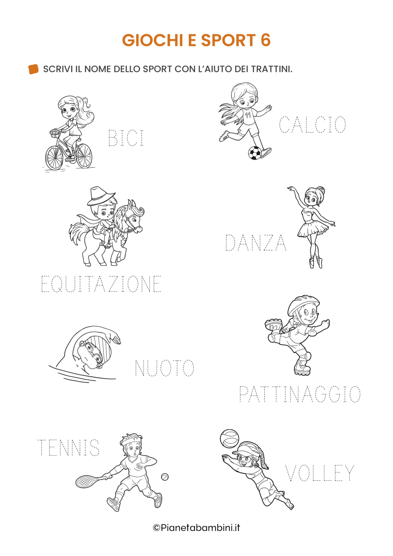 Giochi e Sport in Italiano: Schede per Stranieri e BES | PianetaBambini.it