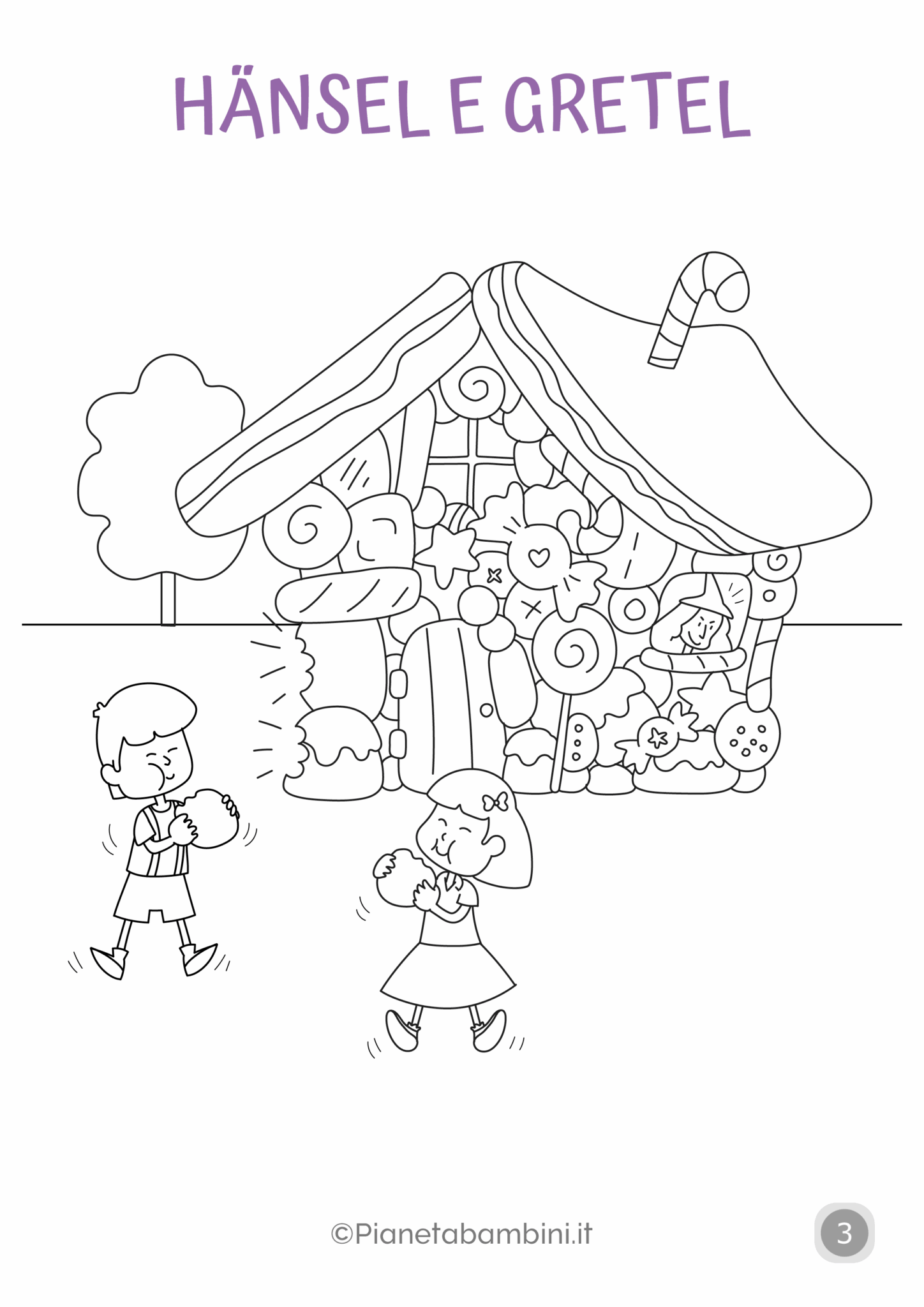 Hänsel e Gretel: Disegni da Colorare | PianetaBambini.it