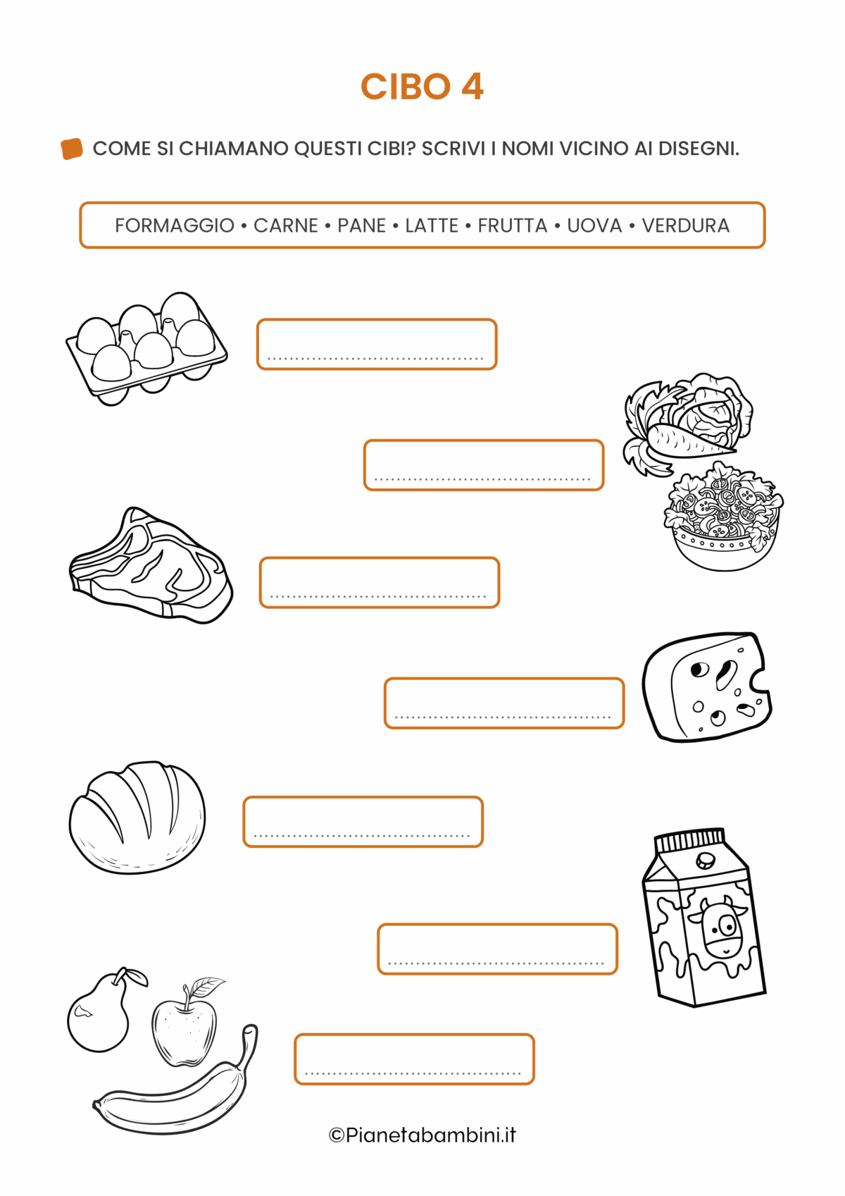 Il Cibo in Italiano: Schede per Stranieri e BES | PianetaBambini.it